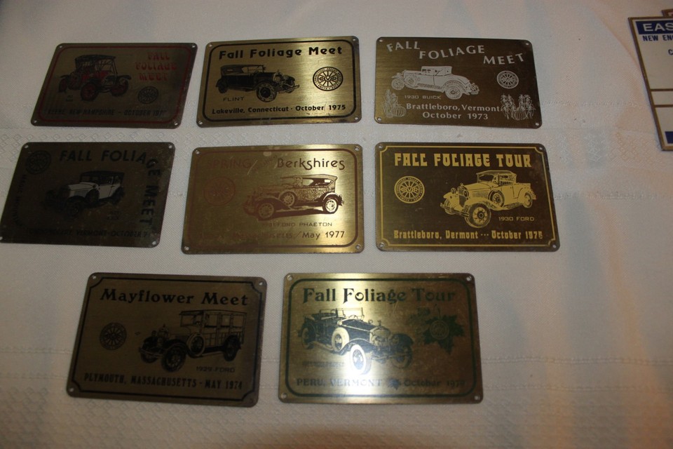 Fall Foliage Auto Car Meet Club Brass Plate Plaque 8 plates pieces | eBay