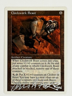 MTG Magic Clockwork Beast Signed Artist Proof x1 5th Edition 5ED Drew ...