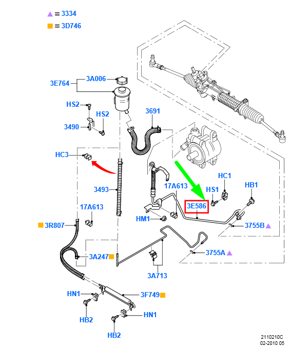 FORD TRANSIT MK3 Pump To Steering Gear Hose Assy LHD 1683590 NEW ...