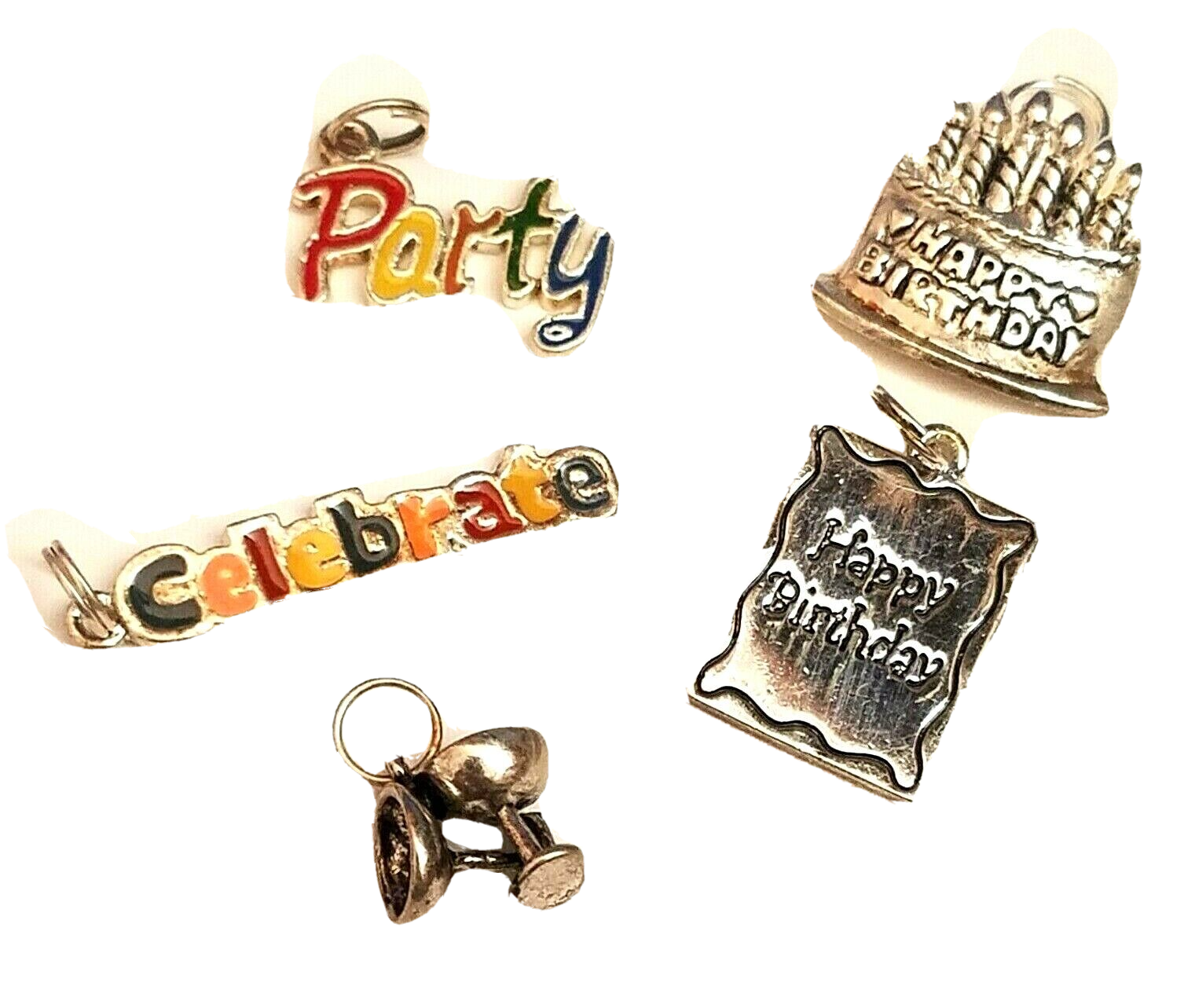 Set of 5 Celebration Birthday Cake Party Celebrate Charms Bracelet ...