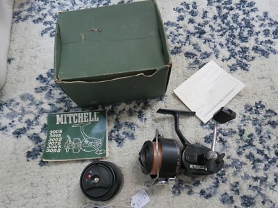 Vintage Mitchell 300A red line fishing reel in green box (lot#17727) | eBay