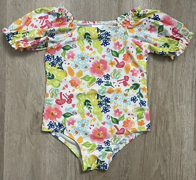 FLOATIMINI Girls 6 One Piece Bathing Swim Suit Floral Mushroom Puff ...