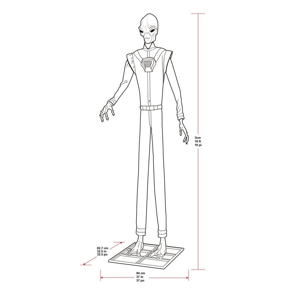 Halloween 10Ft Animated Alien with Lights Sounds Animated Eyes Sensor ...