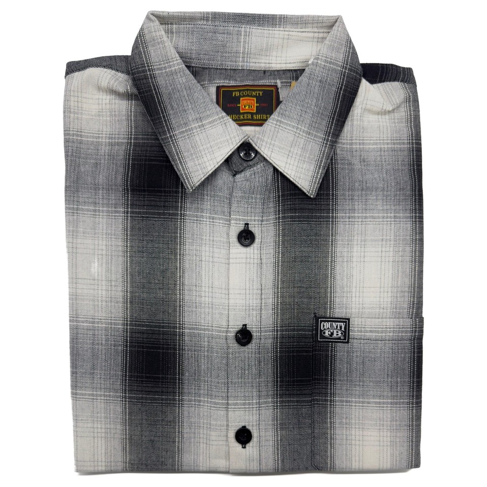 FB County Short Sleeve Checker Flannel Shirt | eBay