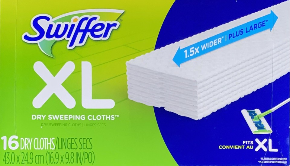 Swiffer Sweeper XL 1.5x Wider Plus Larger Dry Microfiber Sweeping Pads ...