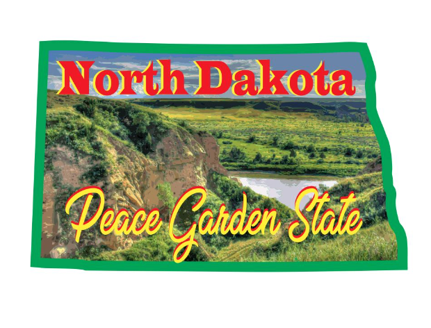 4" north dakota peace garden state bumper sticker decal usa made | eBay