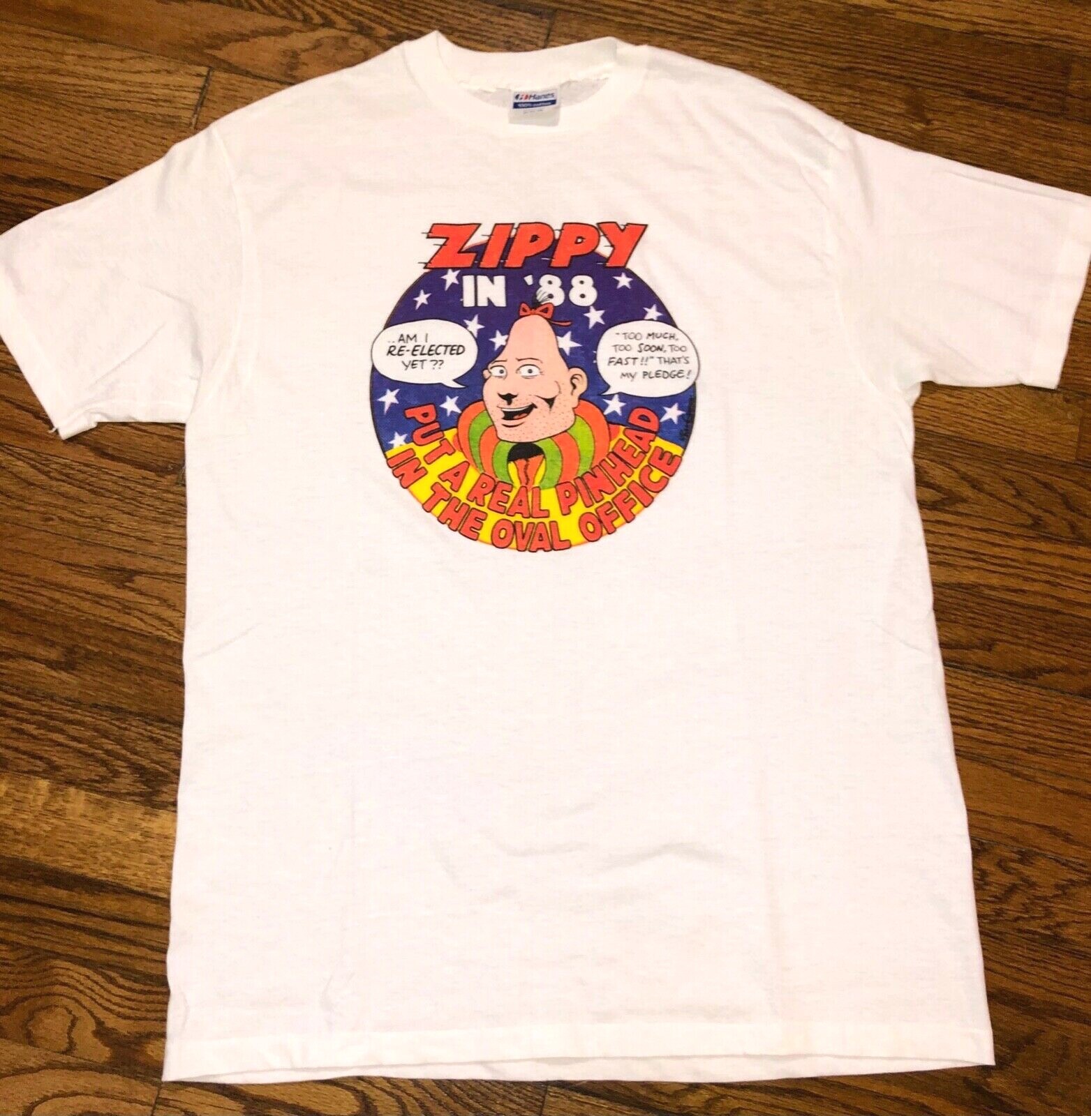 1988 zippy the pinhead for president weed drugs t-shi… - Gem