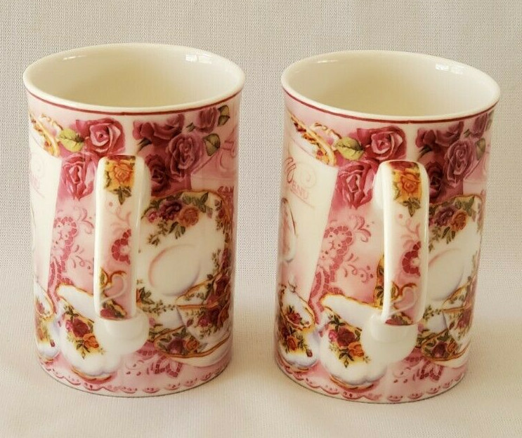 2 Royal Albert Old Country Roses Afternoon Tea Coffee Pink Cup Philippa ...