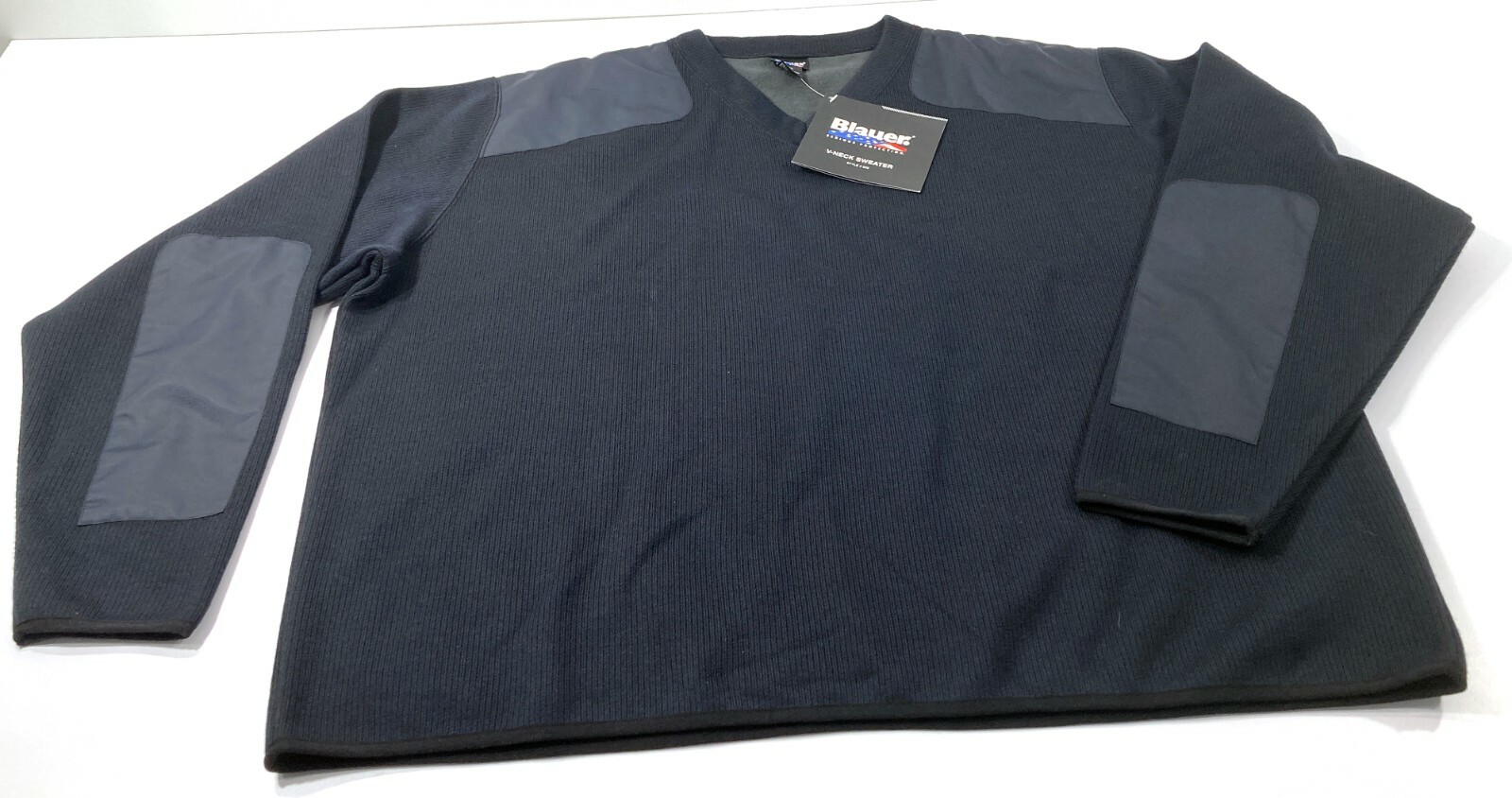 BLAUER 225 V-NECK COMMANDO STYLE FLEECE LINED SWEATER POLICE DARK NAVY ...