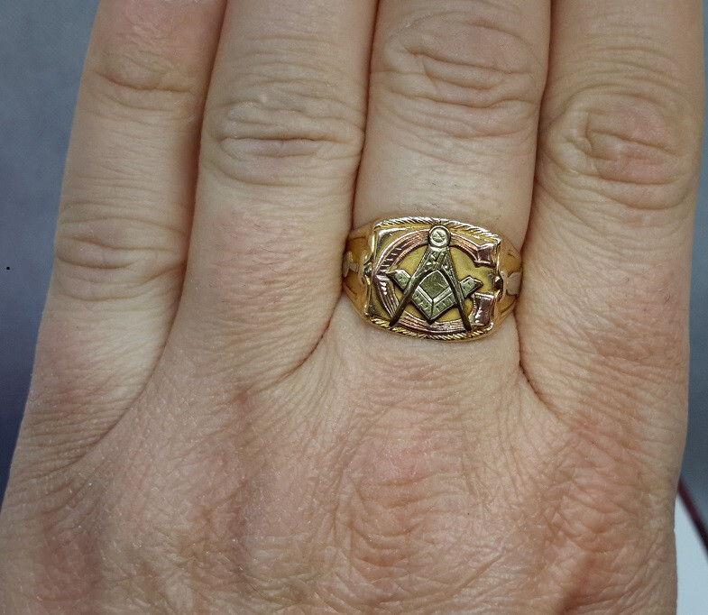 Vintage Freemason 10k Gold Ring Masonic Mason Tri-Color. Beautiful | eBay