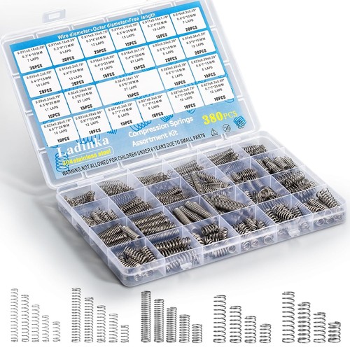 380PCS Stainless Steel Compression Springs Assortment Kit - Small ...