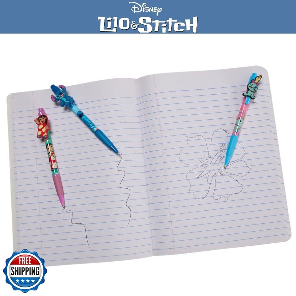 Disney Lilo and Stitch Pens for Kids, 3 Pack Pens Set, Cute Pens for ...