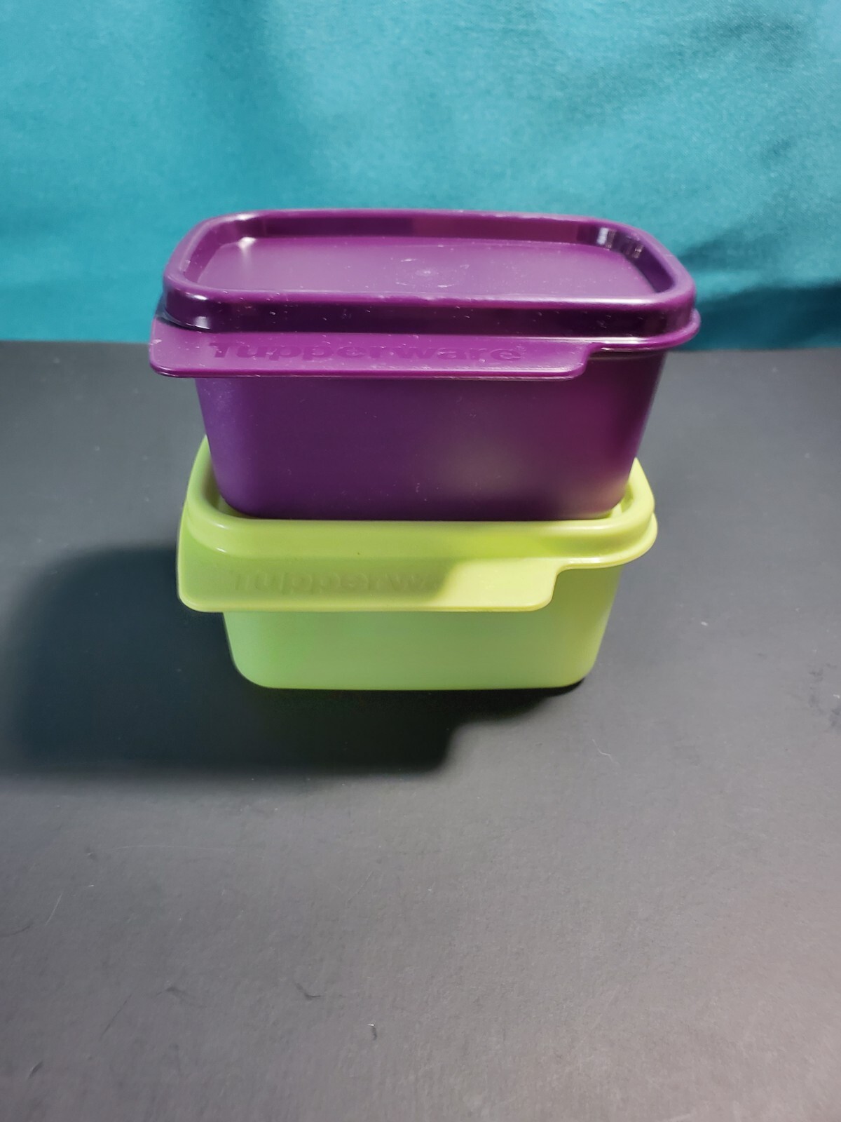 Tupperware Cubix Mini Rectangular 250 ml Set of 2 Dark Purple & Light ...