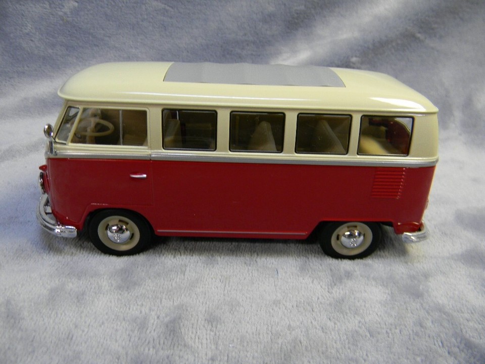 1/24 SCALE 1963 VOLKSWAGEN T1 MICROBUS RED & CREAM WELLY DIECAST CAR | eBay