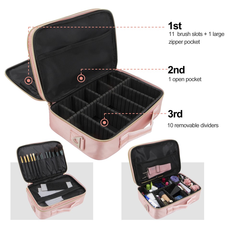 Time to Sparkle Vanity Case Make up Travel Jewelry Cosmetic Bag Storage ...