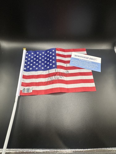 President Donald Trump RARE Signed Mini Flag Authentic Autograph AD COA ...