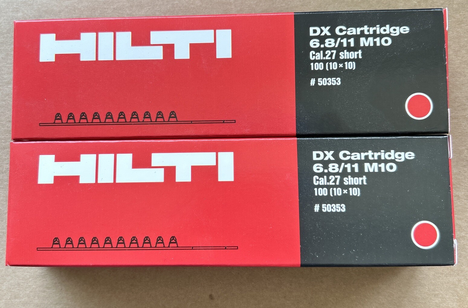 Hilti 50353 Fastener Cartridge 6,8/11 M - Red, Pack of 100 for sale ...