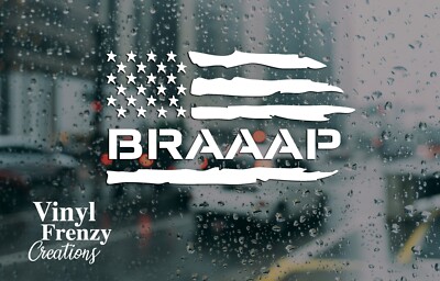 braaap snowmobile sxs atv usa flagvinyl decal - permanent adhesive ...