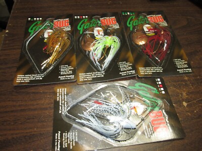 LOT OF 4 - GATOR BUG FISHING LURE BY OKIEBUG SIZE 3/8,1/2, 1/2, 1/2" oz ...