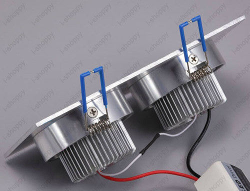 6W(2x3W) Dual-Head LED Ceiling Down Spot Light Fixture Grid Square Lamp ...