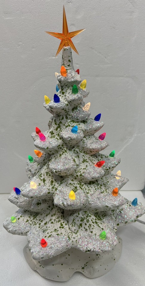 Vintage - Atlantic Mold - Ceramic Christmas Tree - 14” Tall/ 17” With ...