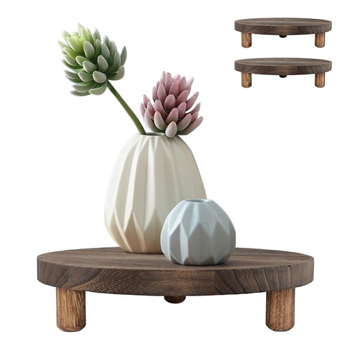 Plant Riser Desktop Plants Stand Wood Stool Mini Risers for Top Pots ...