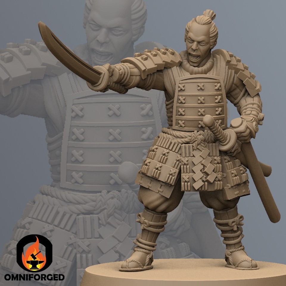 Samurai Miniature Swordsman Warrior Unit Dungeons and Dragons Mini DnD ...