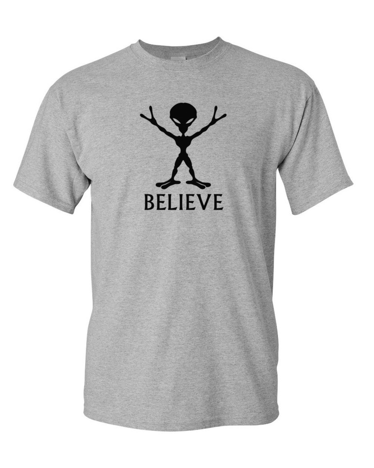 Believe T Shirt Alien UFO Tee Sci-Fi Space Galaxy Planets T-Shirt World ...