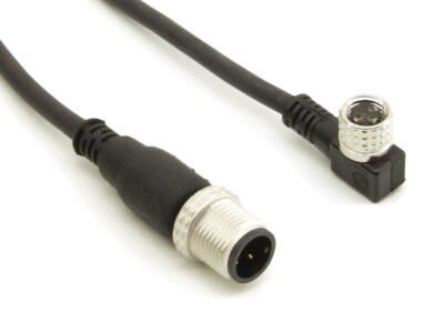 1m M12/M8 M/F Angled 3-Pin Sensor Actuator Cable Automation Cable ...