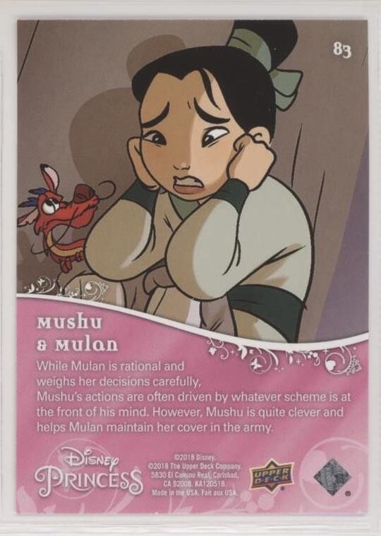 2019 Upper Deck Disney Princess Companions Red Mushu & Mulan #83 Disney100 | eBay