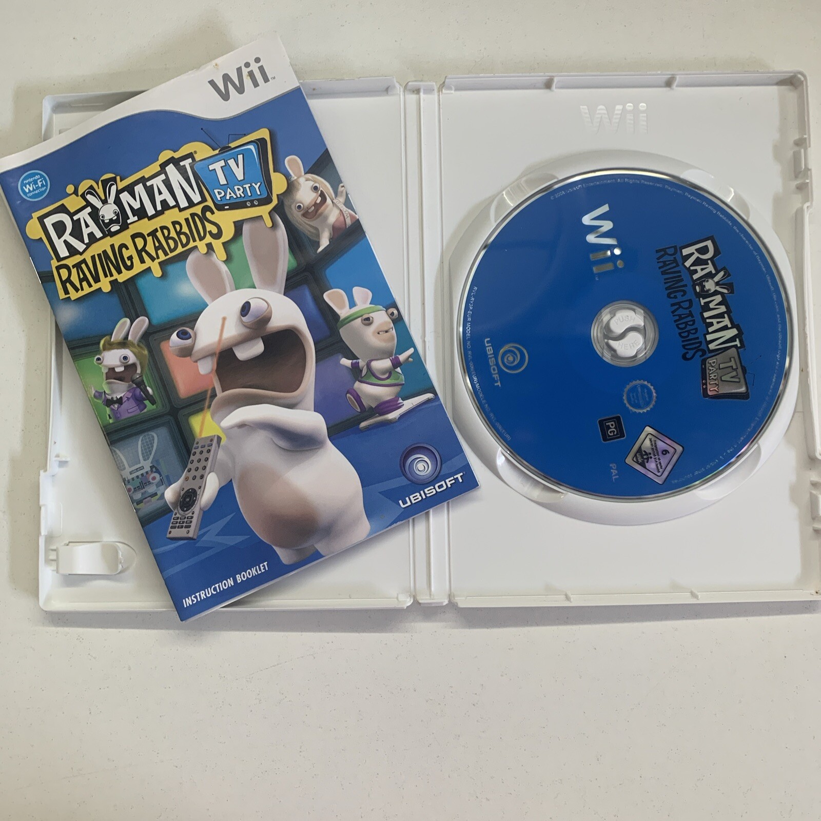 Rayman Raving Rabbids TV Party Nintendo Wii Game w' Manual Disc in ...