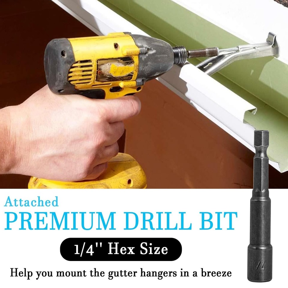 5inch Gutter Hangers (60Pcs) with Pre-Inserted Quick Screw Gutter Clips ...