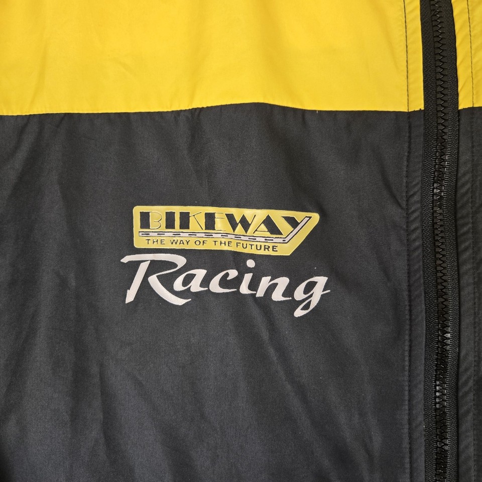 Fox Racing Track Jacket Mens XL Black Yellow Full Zip Bikeway Racing ...