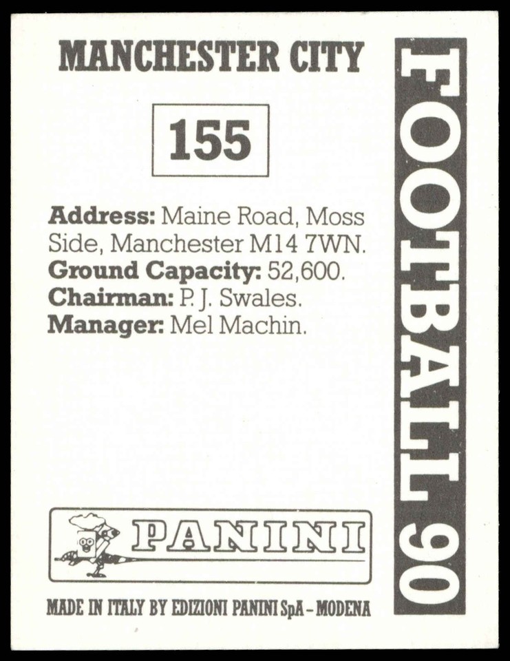 Panini - 'Football 90' (1990) - Badge (Manchester City) | eBay