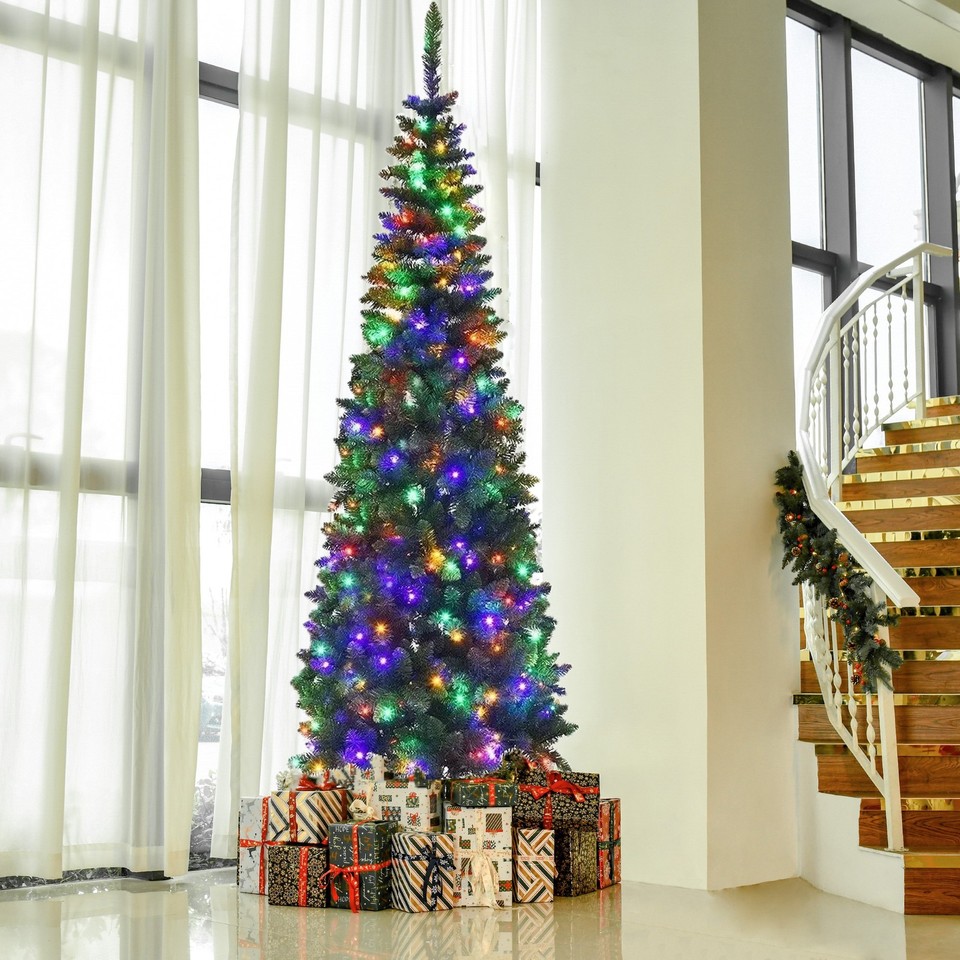Slim Christmas Tree Pencil Pine Artificial Bushy XMAS Decoration7FT ...