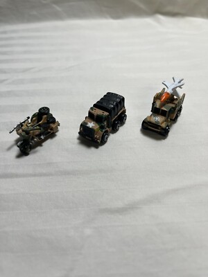 Micro Machine Military Lot of 3, Motorcycle, Troop Truck, Missile Truck ...