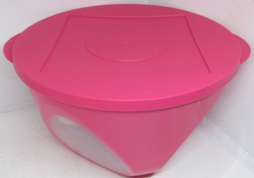 Tupperware Clear Impressions 10 1/2 Cup Pink Round Lidded Container. | eBay