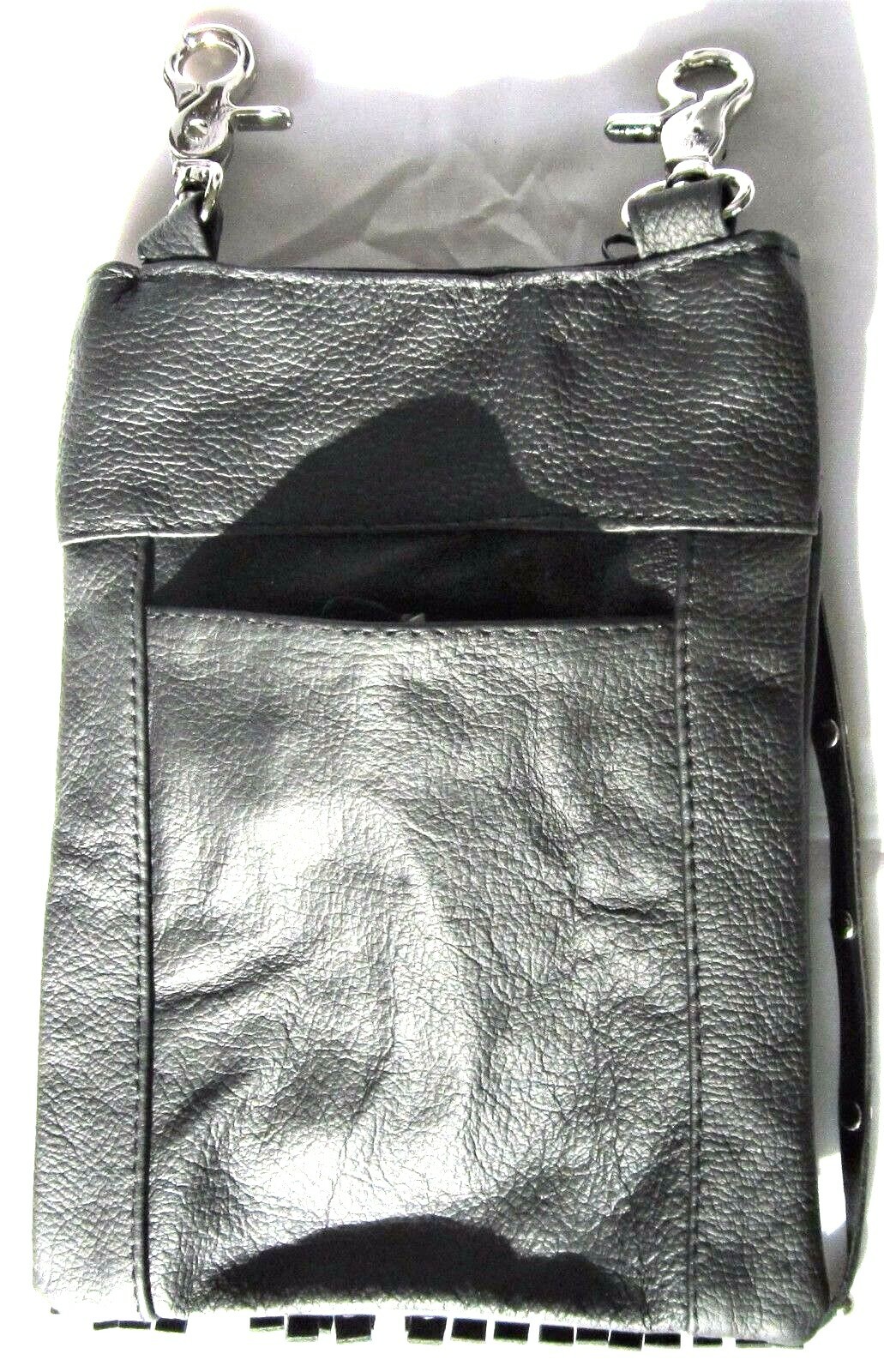 WOMEN'S LEATHER MOTORCYCLE BIKER CLIP ON WAIST HIP BELT POUCH SHOULDER ...