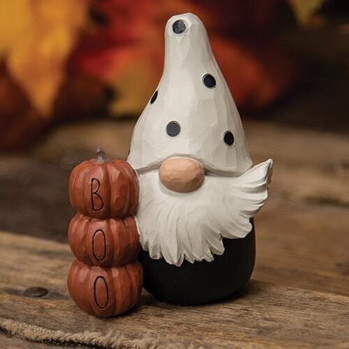 Gnome with Boo Pumpkins 3.5" H Small Figure | eBay