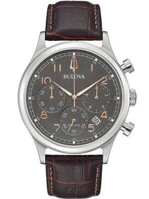 Bulova Brown Mens Chronograph Watch Precisionist 96B356 | eBay