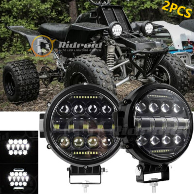 2PC 6'' Round Front Bumper Spot LED Work Light Pods For Yamaha Banshee ...