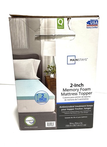 Mainstays 2-Inch Memory Foam Mattress Topper Twin 38in X 74in X 2in | eBay