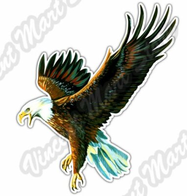 Soaring Bald Eagle USA Patriotic Car Bumper Window Vinyl Sticker Decal ...