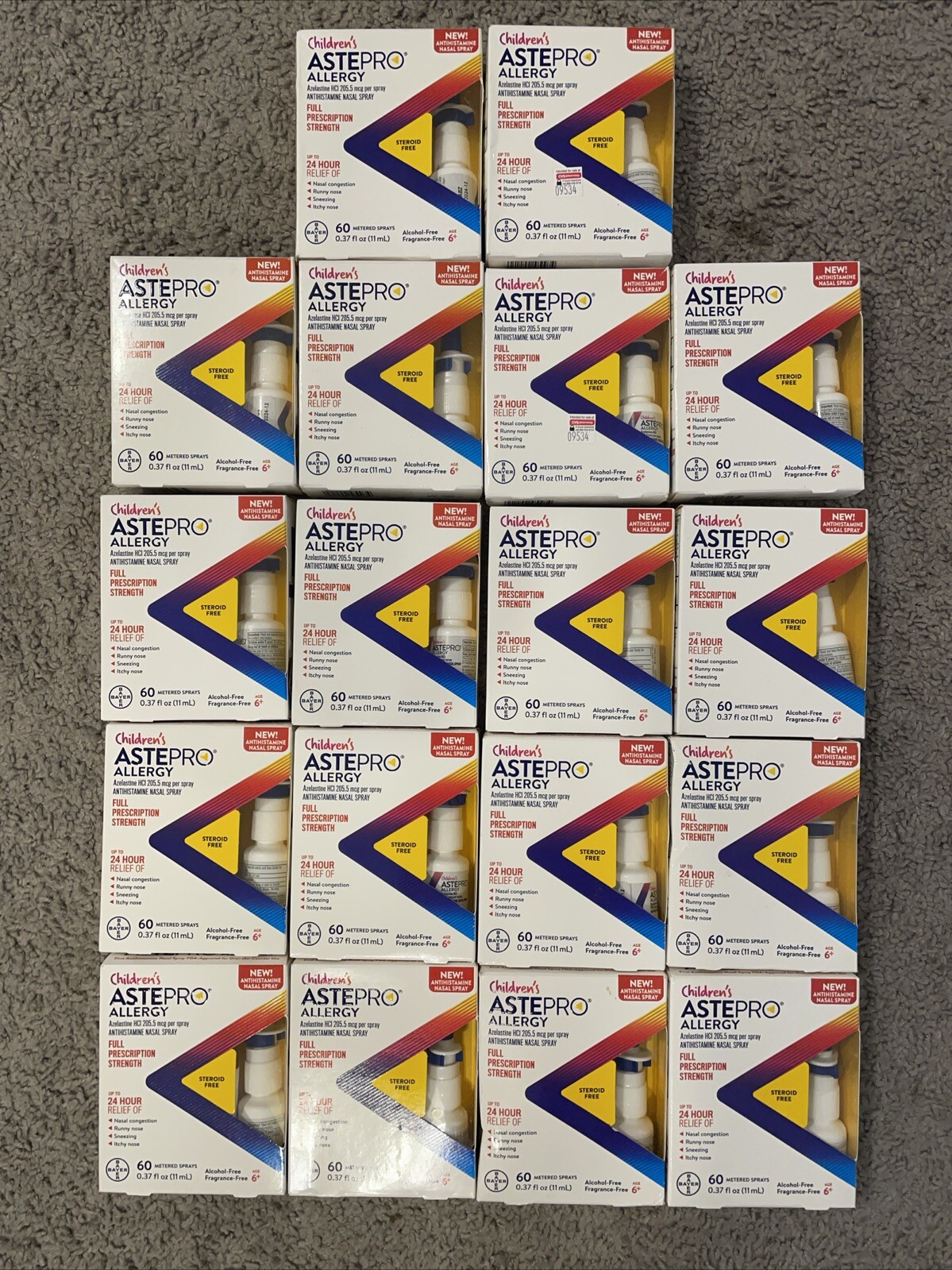 A LOT 18 Boxes Astepro CHILDREN Allergy Relief Nasal Spray, 60 Sprays ...