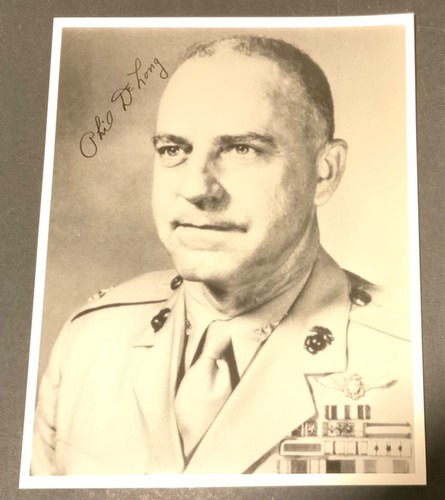WWII Era Flying Ace USMC Marine Corps Phillip DeLong Signed Photo | eBay