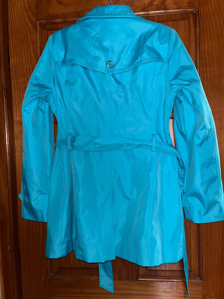 Metaphor Women's Juniors Raincoat Jacket Trench Coat Belted Button Up ...