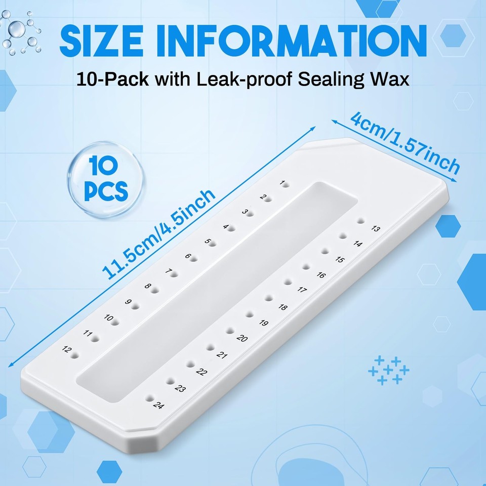 10 Pcs Capillary Tube Holding Tray with Wax Sealant 24-Place Laboratory ...