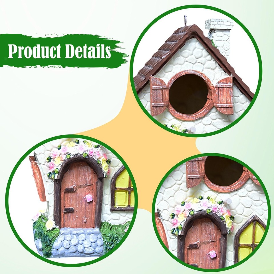Resin Hanging Bird House Novelty Bird Nest Box Weather Resistant ...
