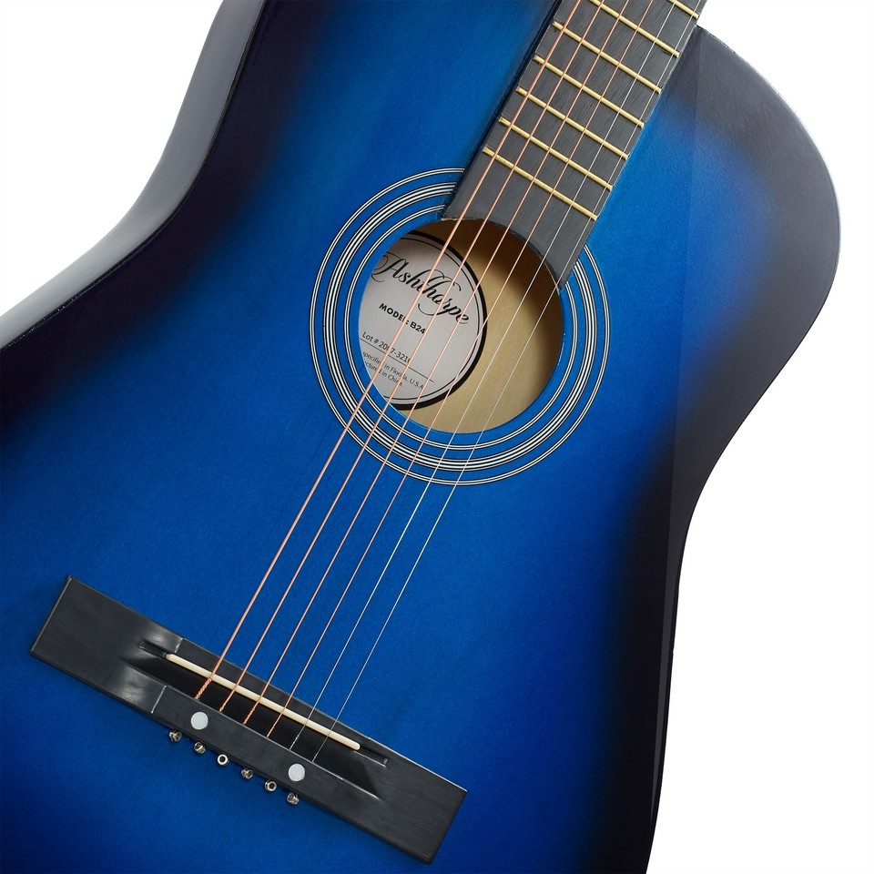 OPEN BOX - 38-inch Beginner Acoustic Guitar Package - Blue, Starter Kit ...