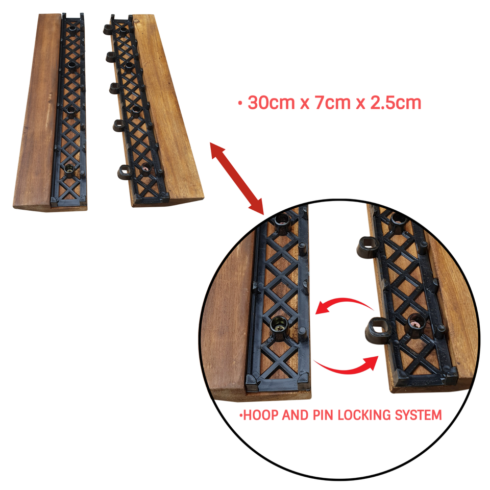 CLICK-DECK - Decking Tiles Square HARDWOOD Wooden Interlocking Deck ...